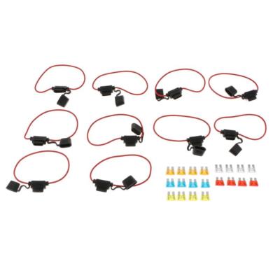 Inline Fuse Holder 14AWG Wiring Harness with 5A 10A 15A 20A 25A Fuses ...
