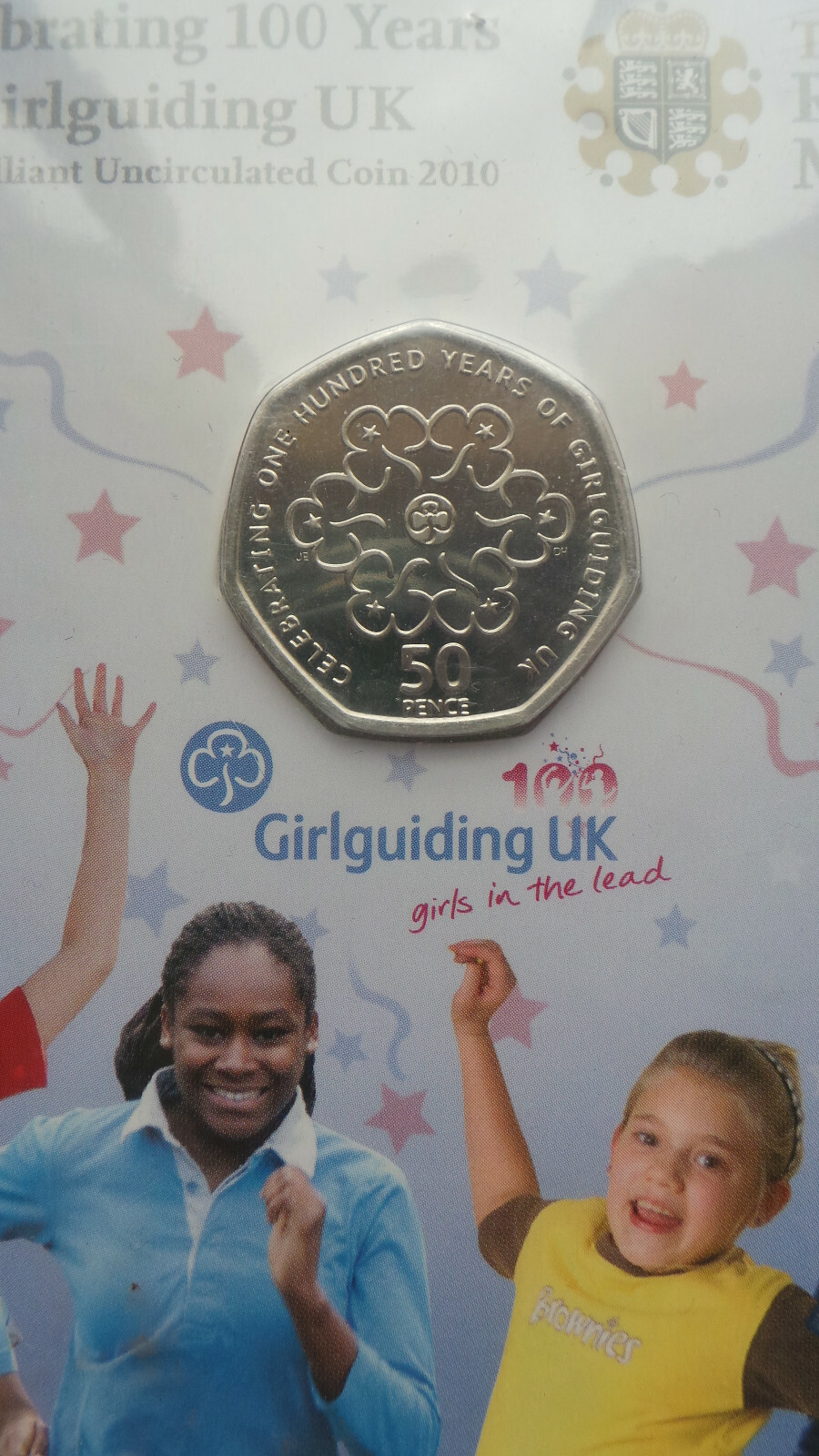 2010 50p COIN UK FIFTY PENCE ROYAL MINT GIRL GUIDES PACK GIRLGUIDING ...