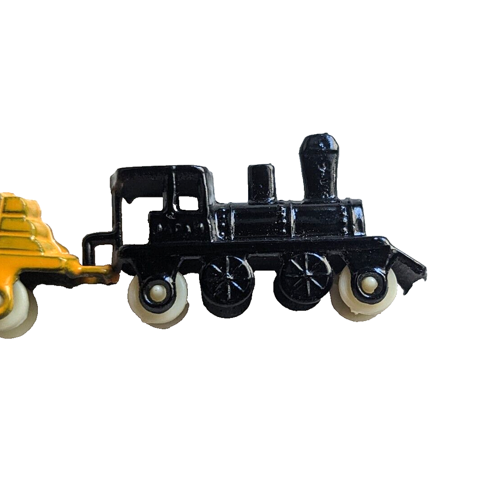 Vintage Miniature METAL TOY TRAIN SET Made Japan Small Working Wheels ...