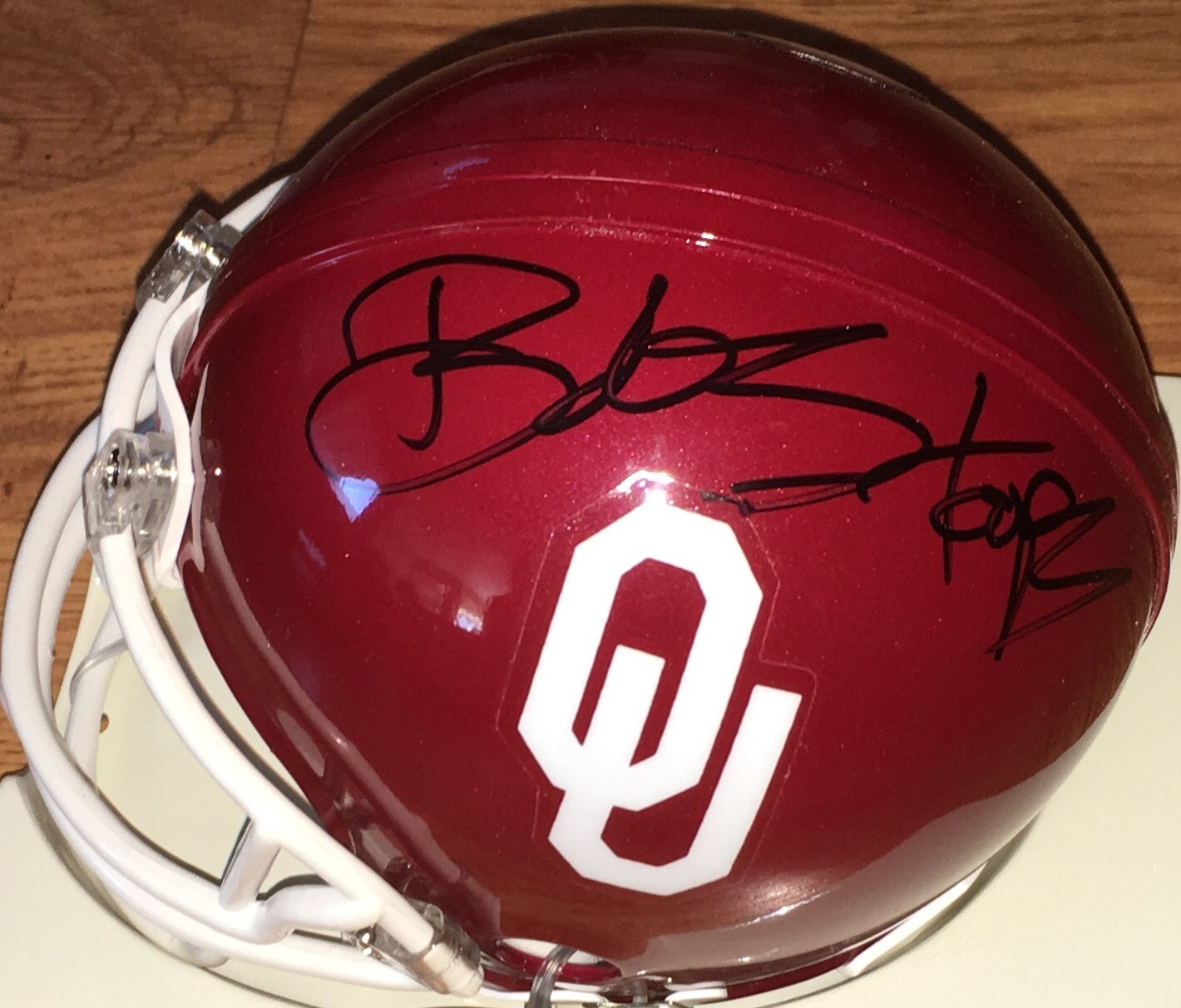 Bob Stoops autographed signed autograph auto Oklahoma Sooners mini ...