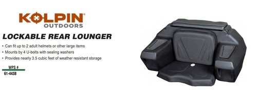 Kolpin ATV Rear Passenger Seat Cargo Storage Trunk Box Luggage Lounger ...