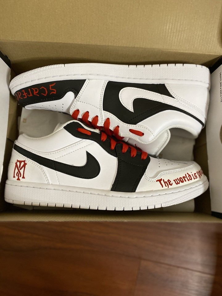 Custom Made Scarface Air Jordan 1 Shoe | eBay