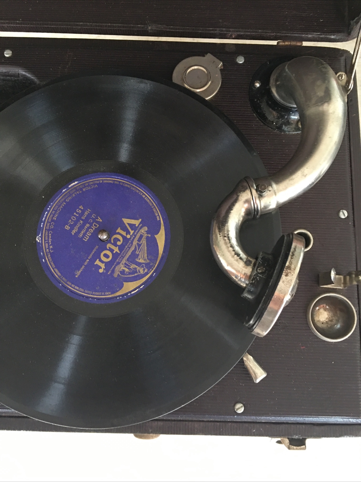 Antique Thorens Swiss Made Phonograph Gramophone Portable Record Player ...