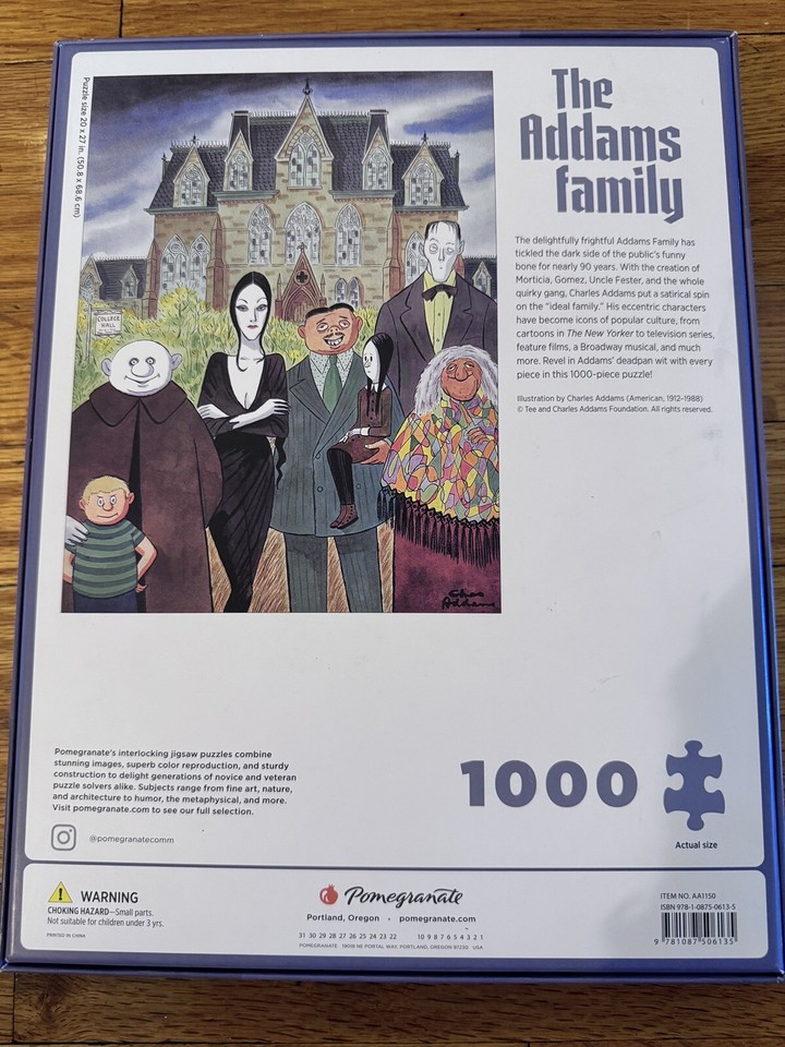 1000 PIECE POMEGRANATE ARTPIECE PUZZLE--THE ADDAMS FAMILY--20'' BY 27 ...