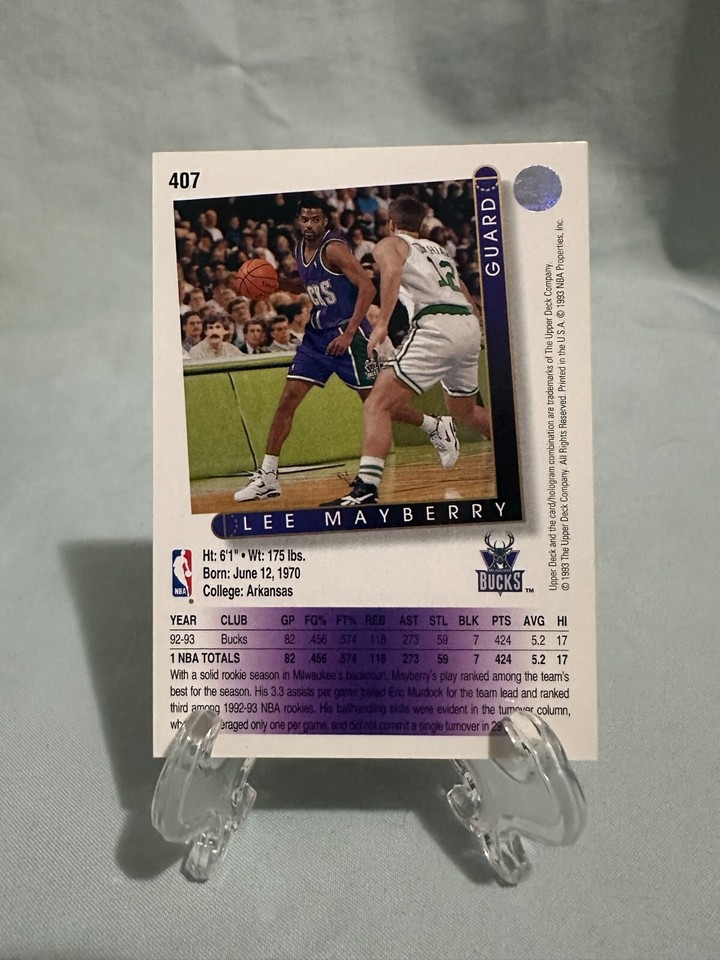 1993 Upper Deck Basketball - Lee Mayberry #407 Milwaukee Bucks | eBay