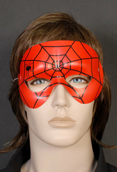 6 Pack Red Spider Plastic Half Face Masquerade Mask Spiderman Party ...