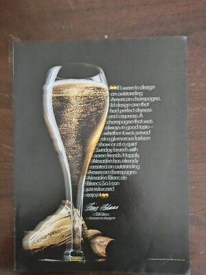 Vintage Full Page Color Magazine Ad Almaden Champagne Bill Blass ...