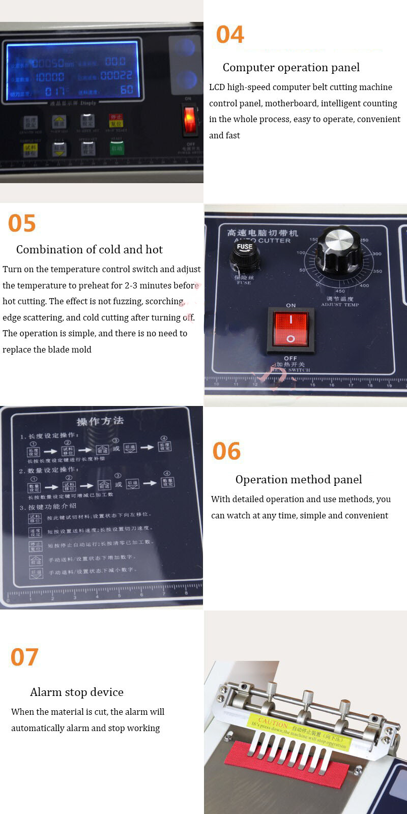 Automatic Computerized Tape Cutting Machine Magic Sticker Zipper Cutter ...