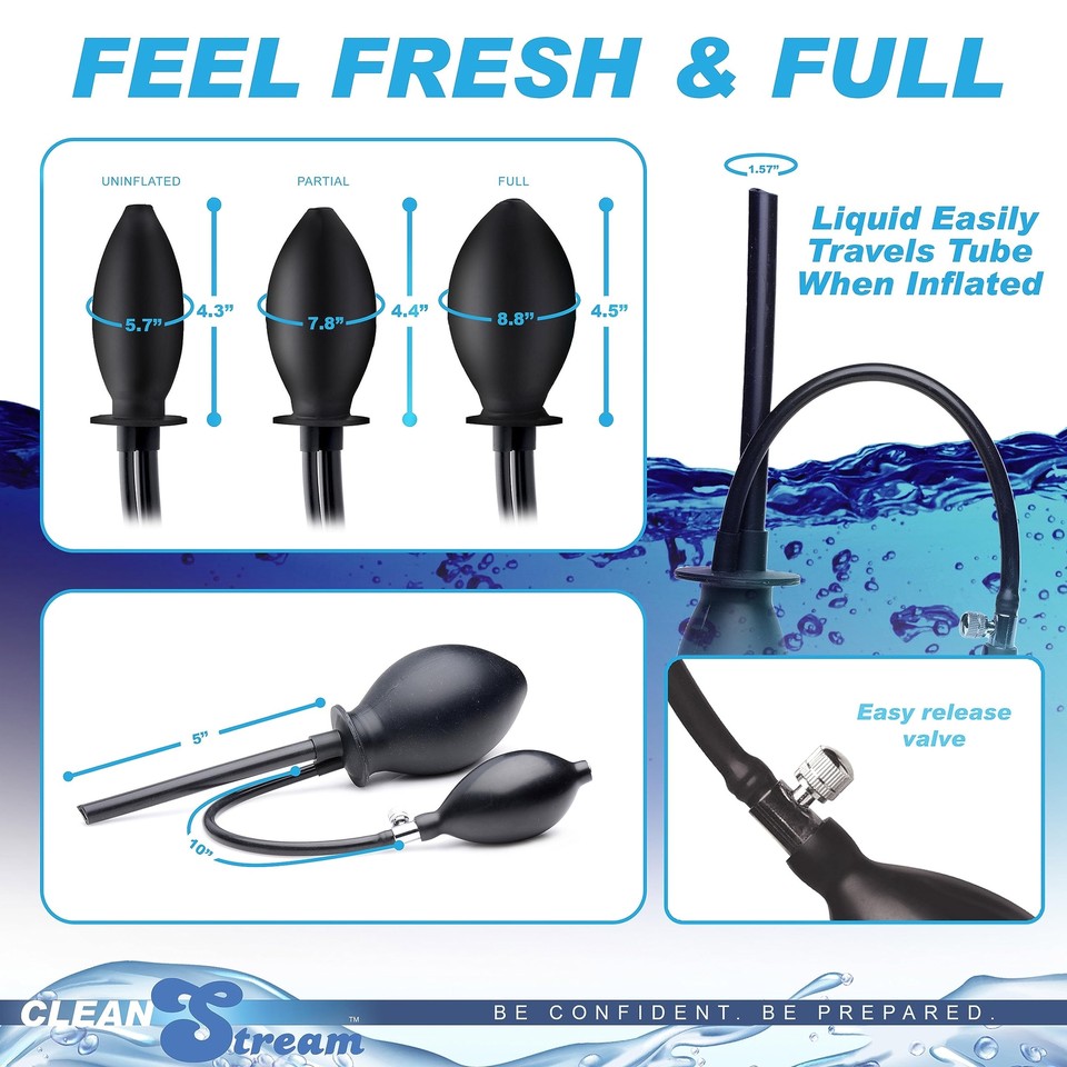 Inflatable Enema Plug, Reusable Latex Free Silicone Enema with Hand ...