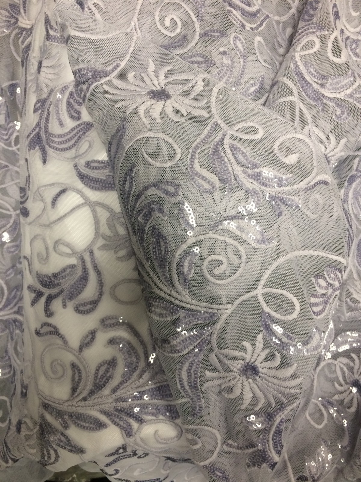 Sequin Embroidery Mesh Lace Fabric 48"-50'' wide sold by the yard ...