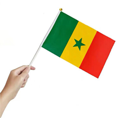6PCS 10x15cm Senegal Hand Waving Flag Senegal Flag Craft Table Desk Top ...