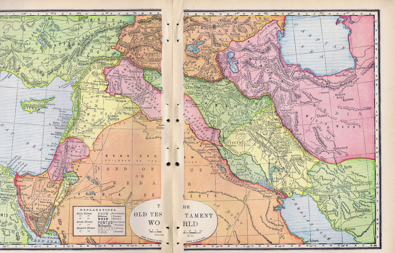The Old Testament World - 1938 Biblical Map Print | eBay