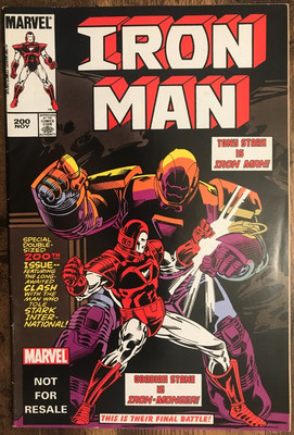 Iron Man #200 By O'Neil Bright Tony Stark Vs Stane Marvel Legends ...