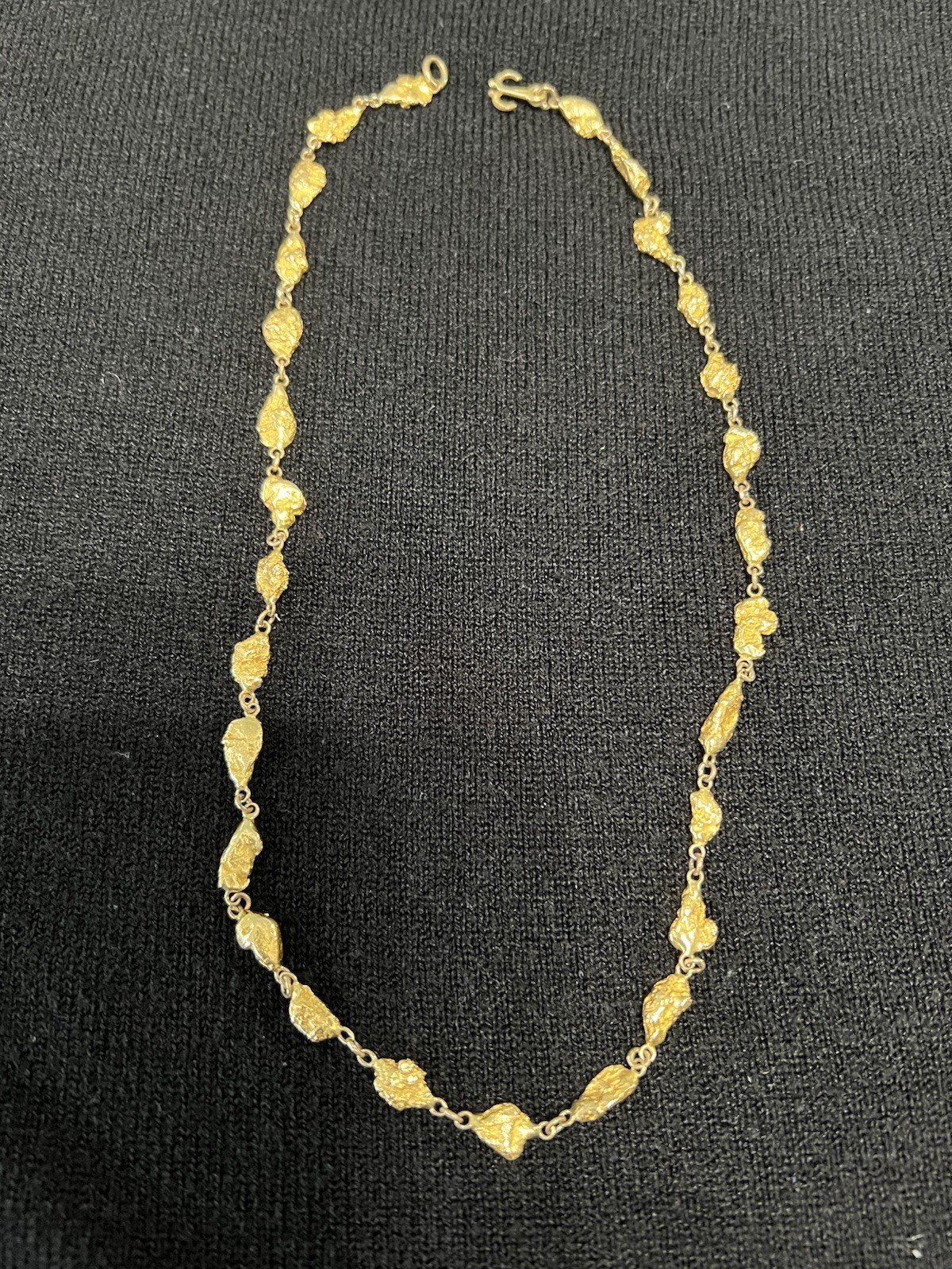 Custom Handmade 14kt Gold Nugget Necklace 16 Nugget S… - Gem