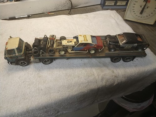 Big Rig Dodge L-700 Tilt Cab With Trailer + 2 MODIFIED RACERS. HUGE ...