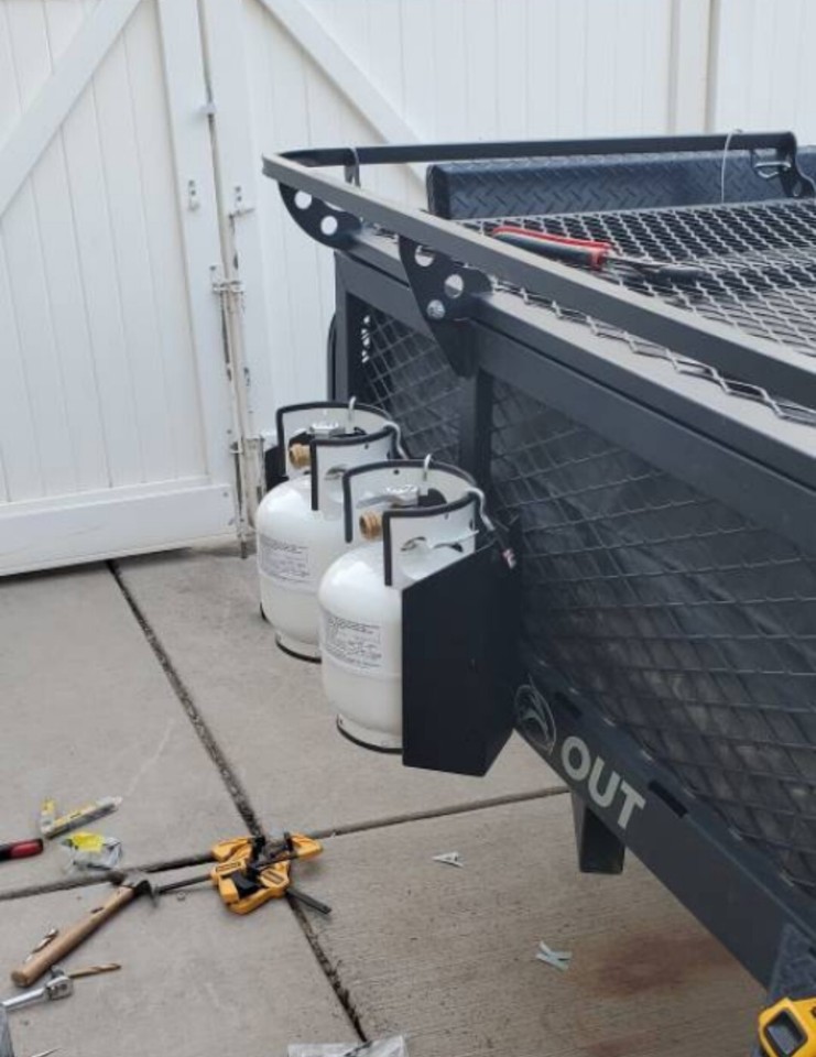 Dual 5 Lb Propane Tank Cylinder Mount for Camping, Overlanding Trailer ...