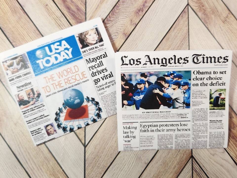 1/6 SCALE Miniature US Newspapers TWO (2) | eBay