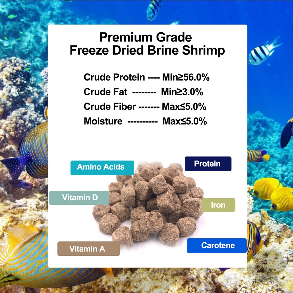 Freeze Dried Brine Shrimp-Betta Fish, Goldfish, Cichlid, Guppy, Turtle ...