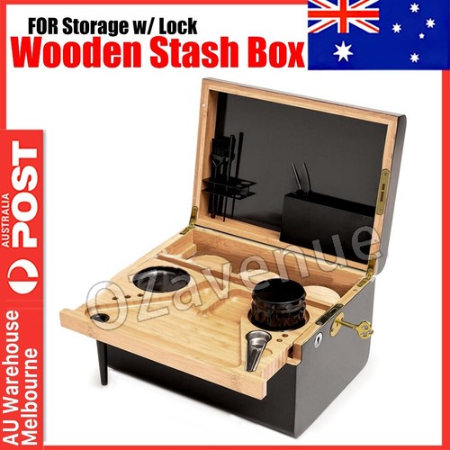 Wood Locking Stash Box with Movable Tray: Perfect Rolling Tray Gift ...