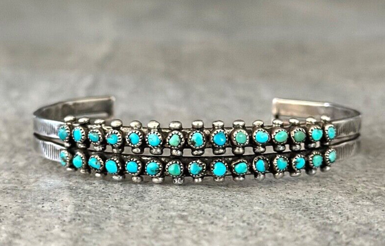 OLD 1940's Native American Zuni Snake eye Turquoise … - Gem