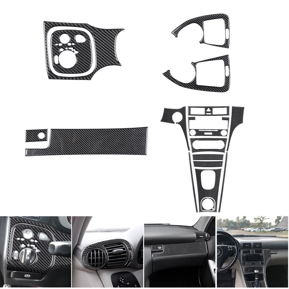 17Pcs For Mercedes-Benz C-Class W203 Carbon Fiber Interior Full Kit ...