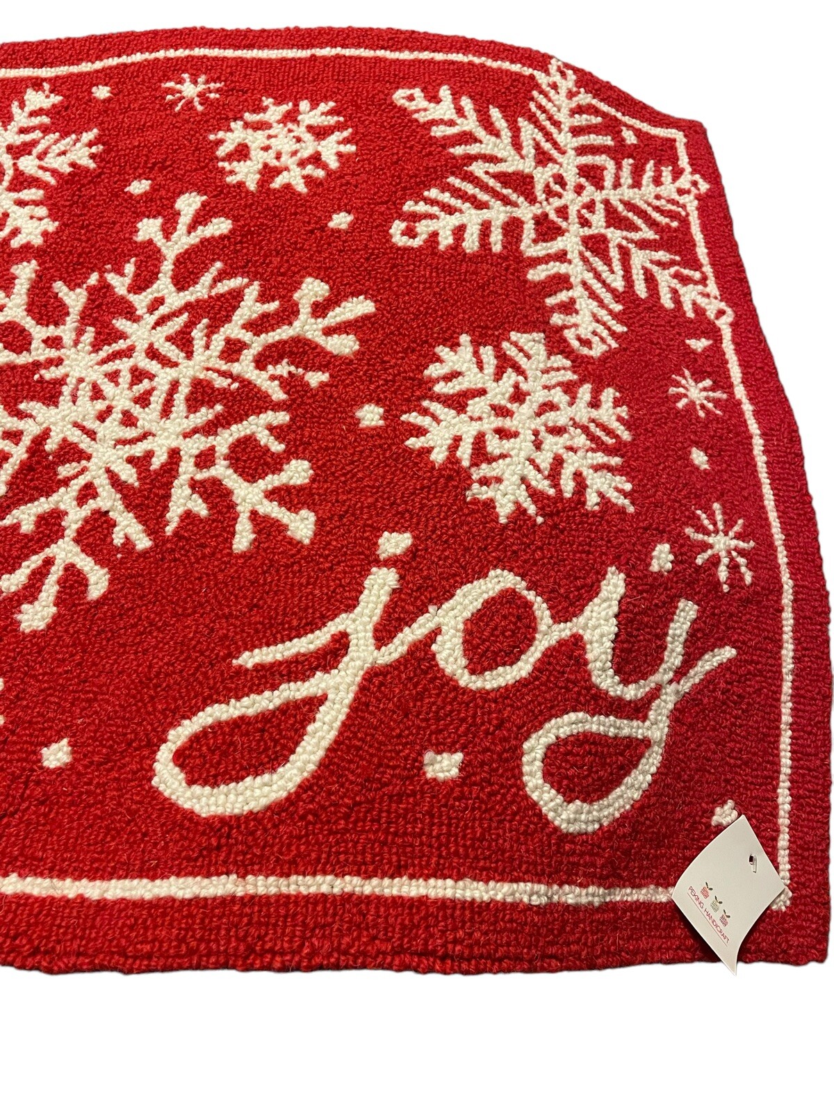 Fabulous NIP Red Hand Hooked Christmas Joy Snowflake Rug 2’ X 3 ...