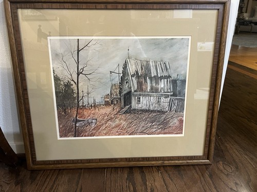 Stephen W. Shultz Signed Art Barn landscape Framed | eBay