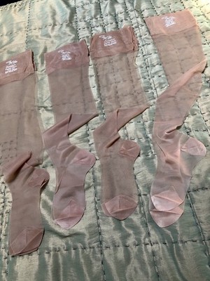 4 PAIR) VTG DEADSTOCK Unworn 1940s SEAMLESS "Crystal Clear" Caryl Lee ...