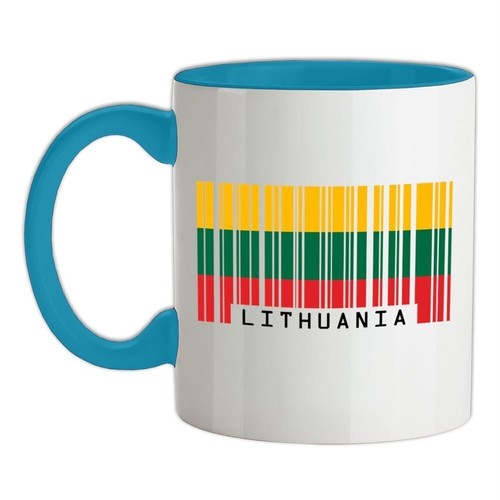 Lithuania Barcode Style Flag - Ceramic Mug - Lithuanian Country Travel ...