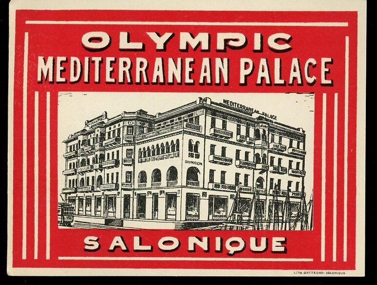 Olympic Mediterranean Palace Salonique Luggage Label | eBay
