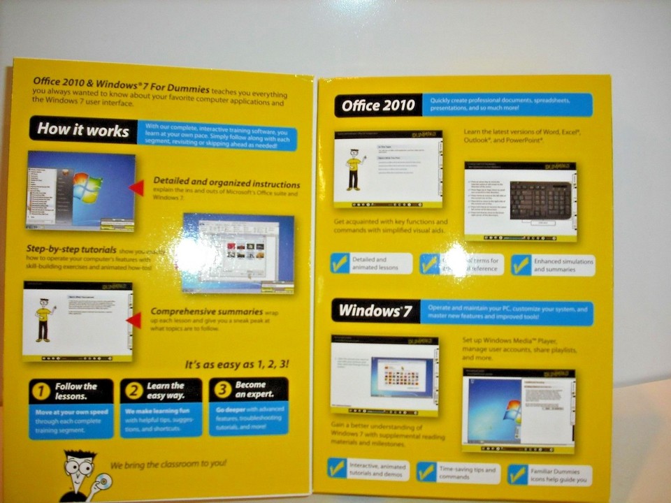 Office 2010 & Windows 7 for Dummies Brand New Interactive Educational ...