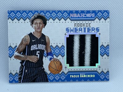 2022-23 NBA Hoops Paolo Banchero Rookie Sweaters Striped Patch SP RC ...