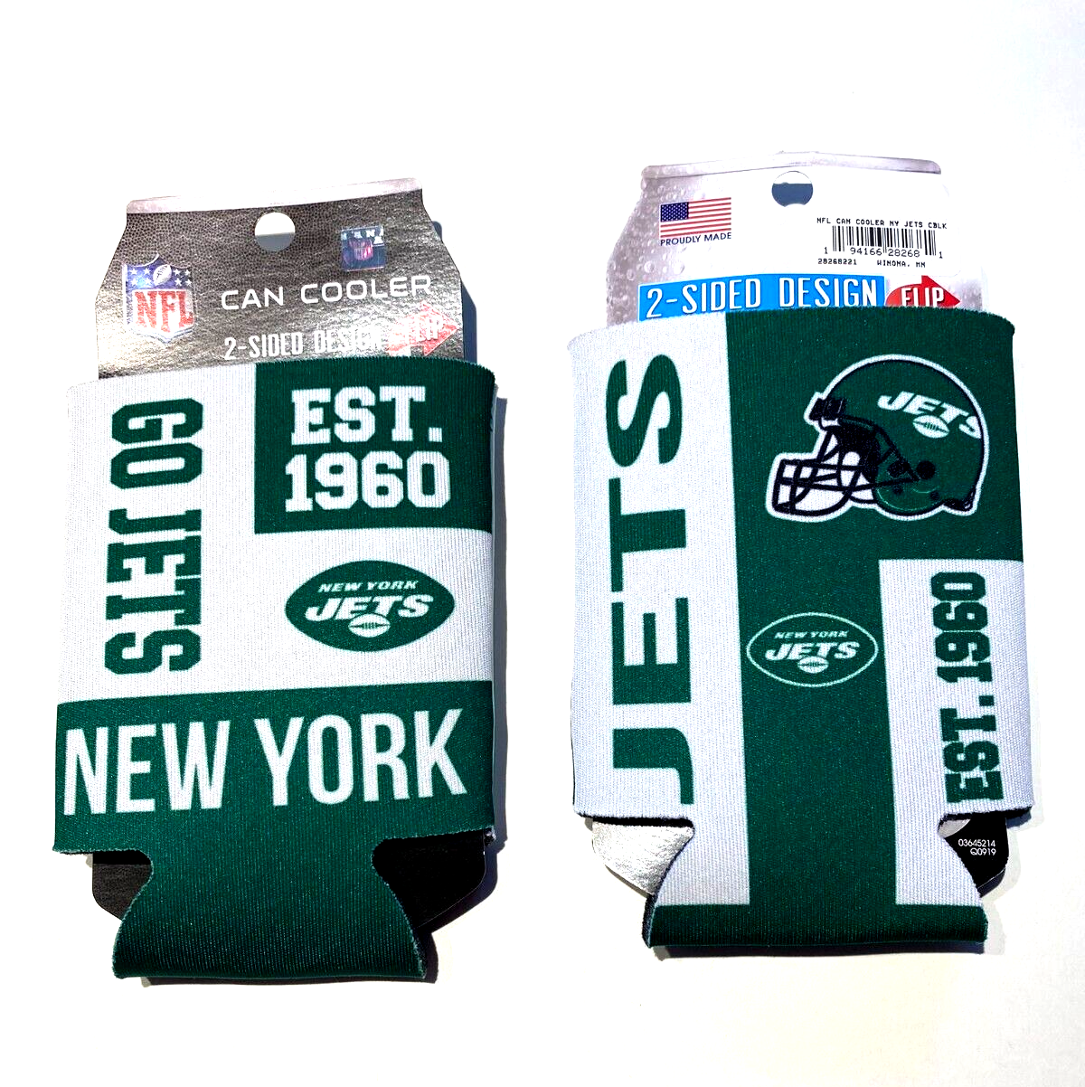 NEW YORK JETS COLOR BLOCK KOOZIE CAN COOLER HOLDER NFL | eBay