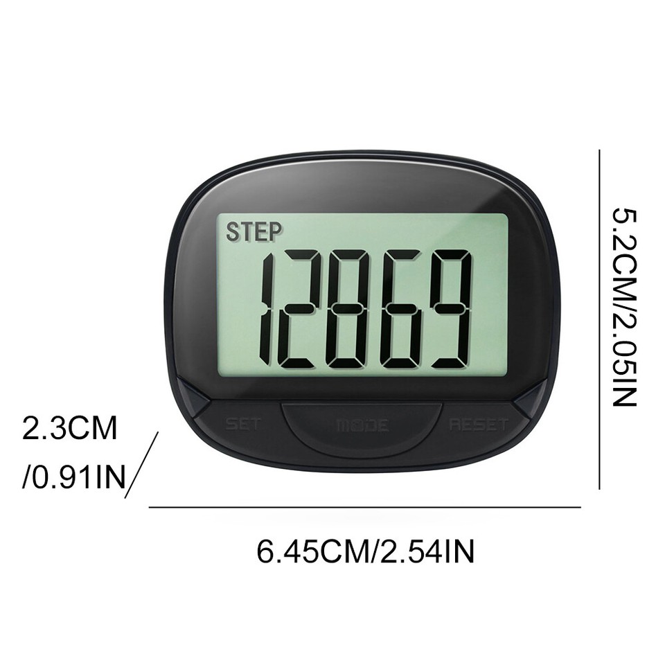Clip-On Pedometer Step Counter Large Screen Calorie Pedometer for ...