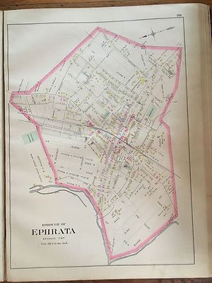 1899 EPHRATA, LANCASTER COUNTY PENNSYLVANIA PLAT 39 ATLAS MAP | eBay