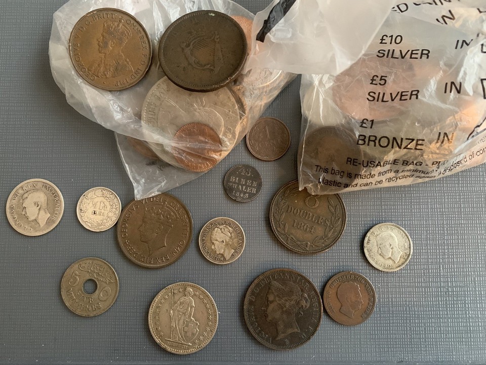 Job Lot Of Old Coins With Silver Coins Antique Vintage Collectable ...