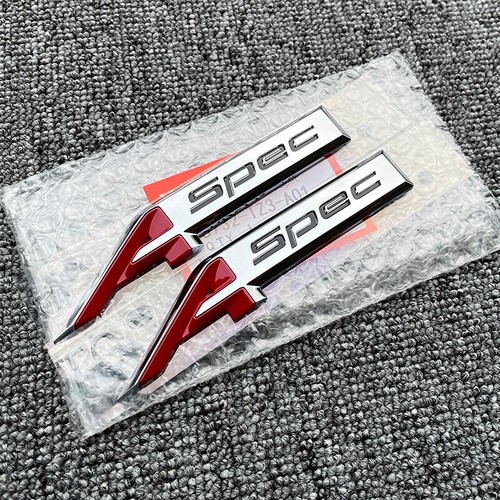 2X For Acura A Spec Side Fender Badge Logo Aspec Sport Chrome Emblem ...