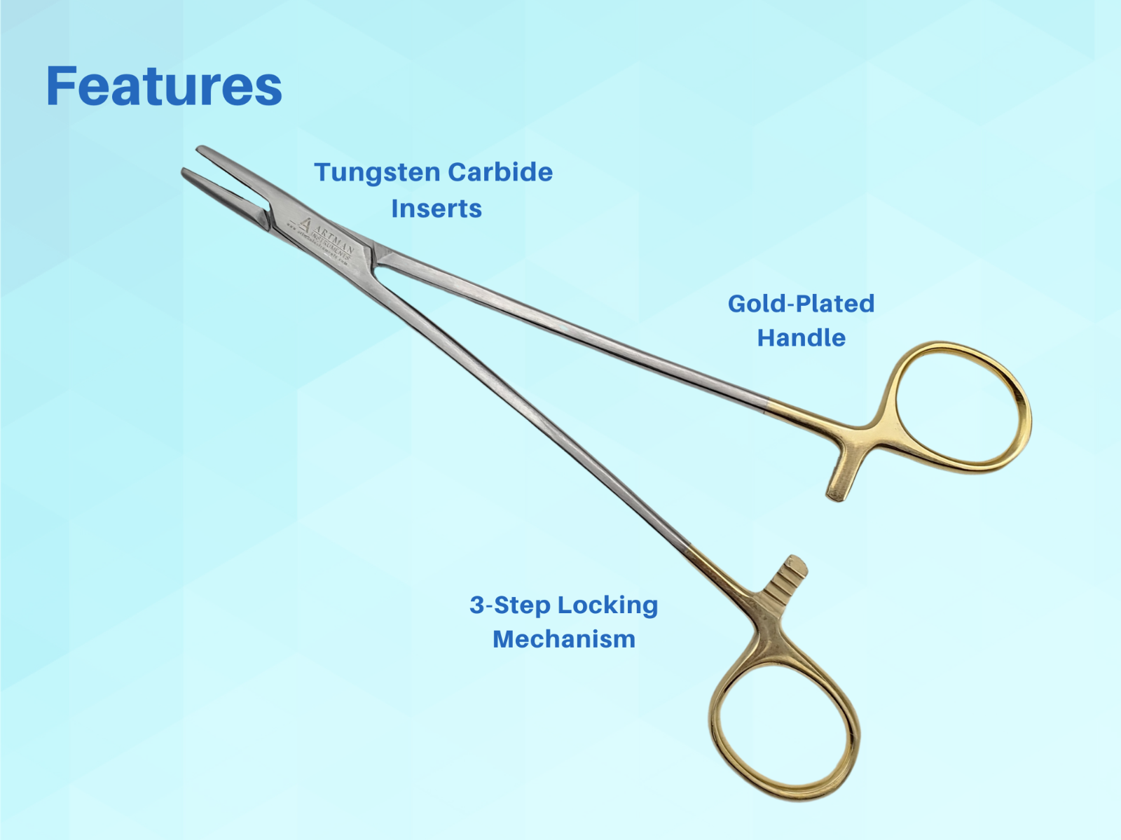 Mayo Hegar Needle Holder 8" Surgical Needle Driver with Tungsten ...
