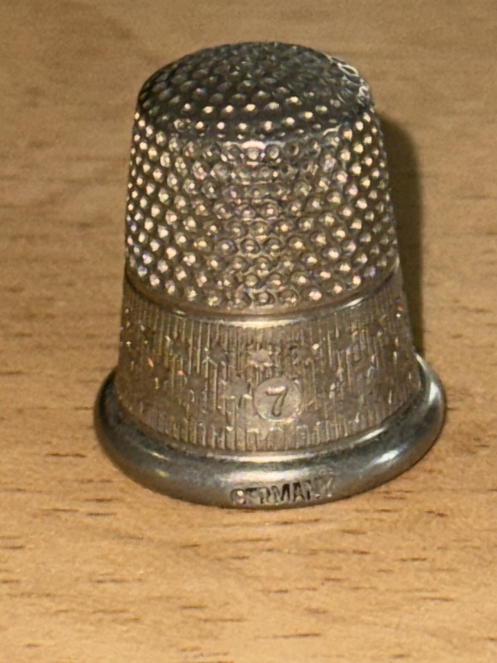 (2) VINTAGE GERMANY SILVER THIMBLES - ONE FLORAL ENAMEL Free Shipping ...