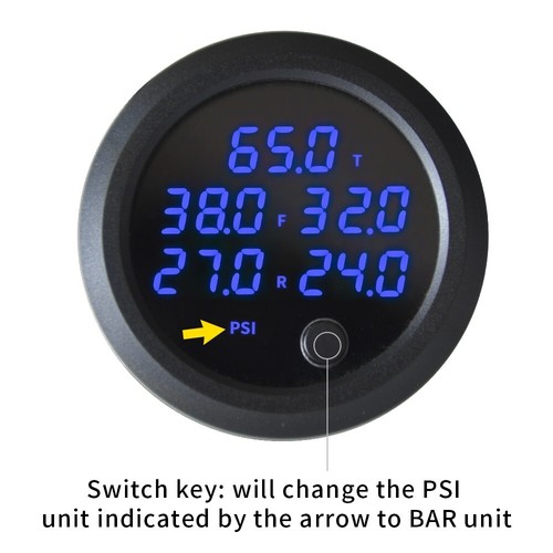 12V 2" Five Display Air Suspension Pressure Gauge Bar& Psi Air Ride ...