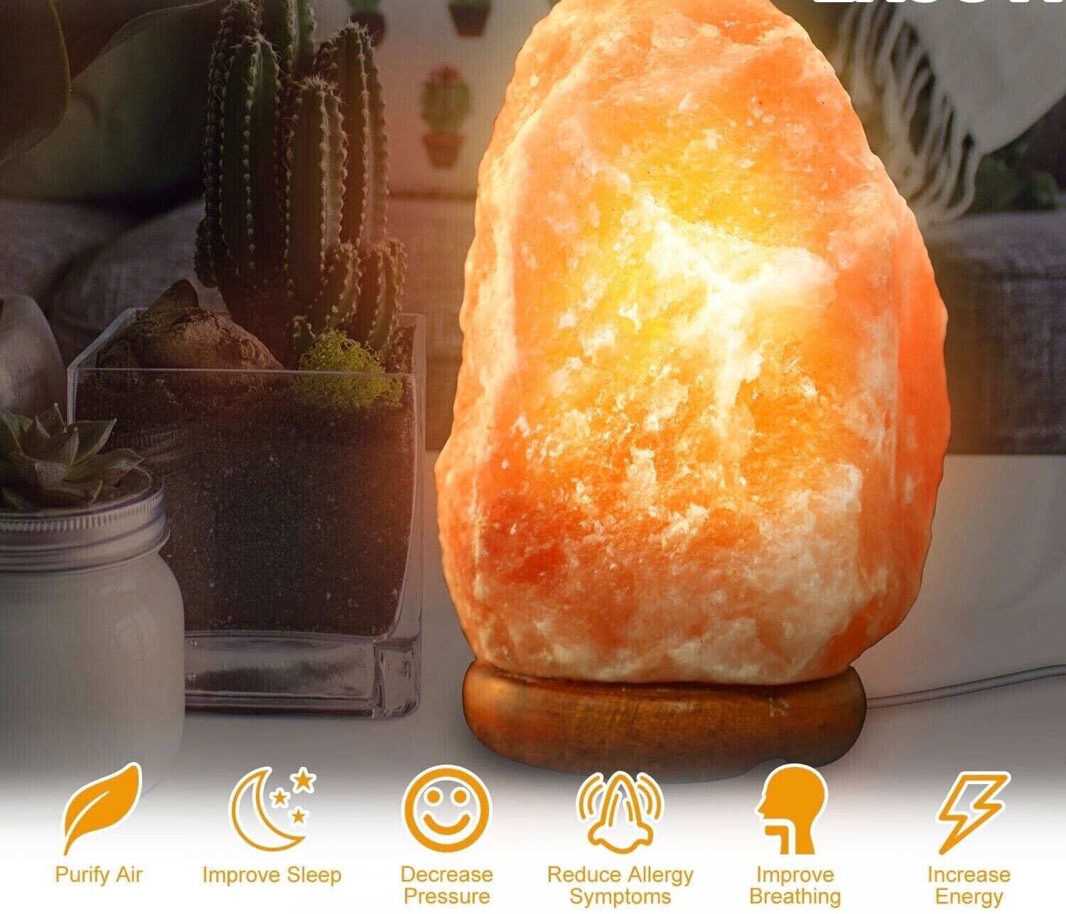 Himalayan Salt Lamp Rock Natural Crystal Pink Small Ionic Stone Night ...