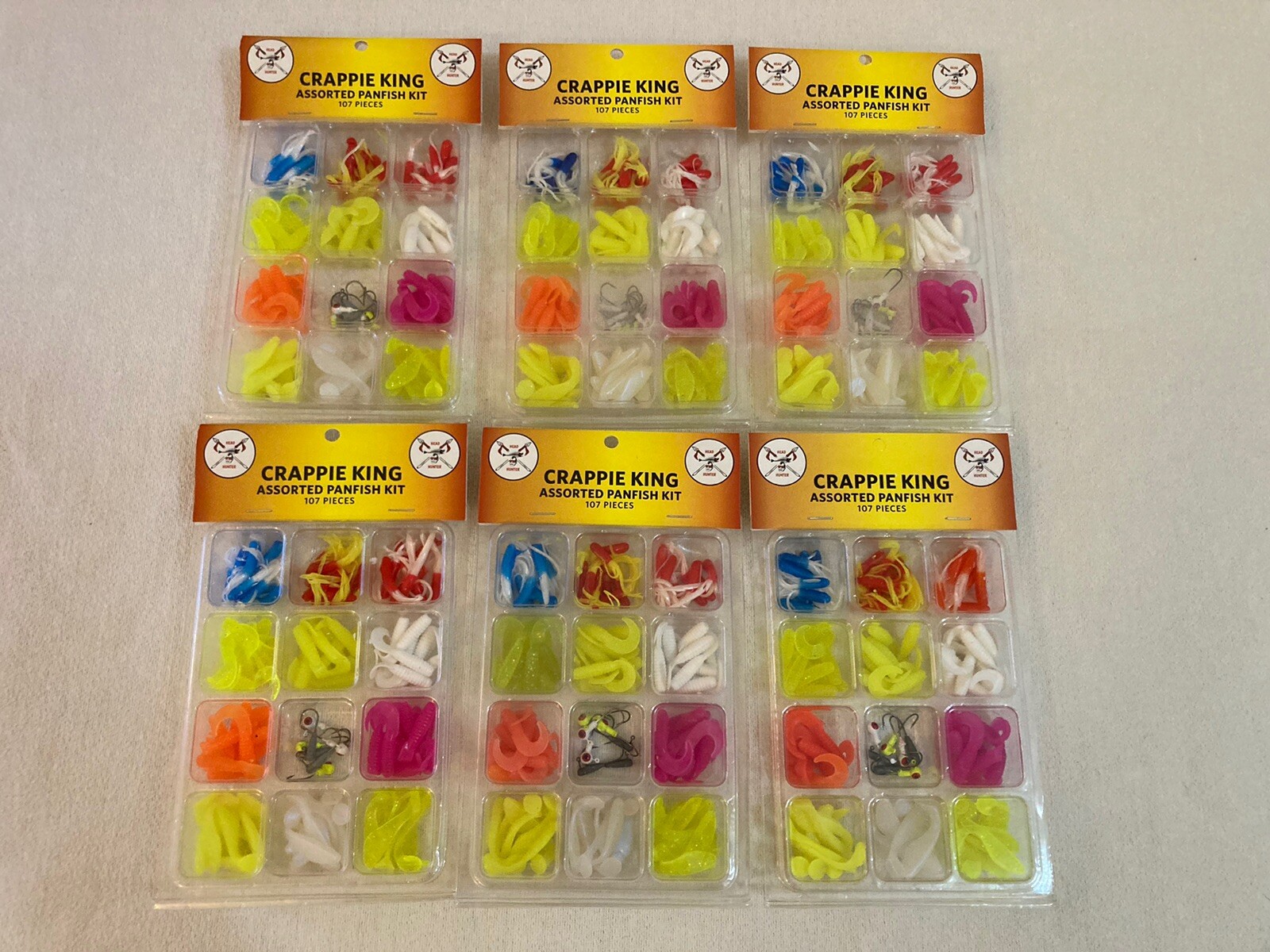 Lot of 6 Kits - Crappie King Panfish Kits - 107 Pieces Per Kit Jigs ...