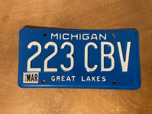 1984 Michigan License Plate Great Lakes Blue # 223 CBV | eBay