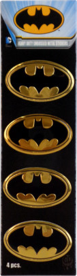 Set Of 4 Emblems - Gold Batman Logo METAL Superhero DC Comic Sticker ...