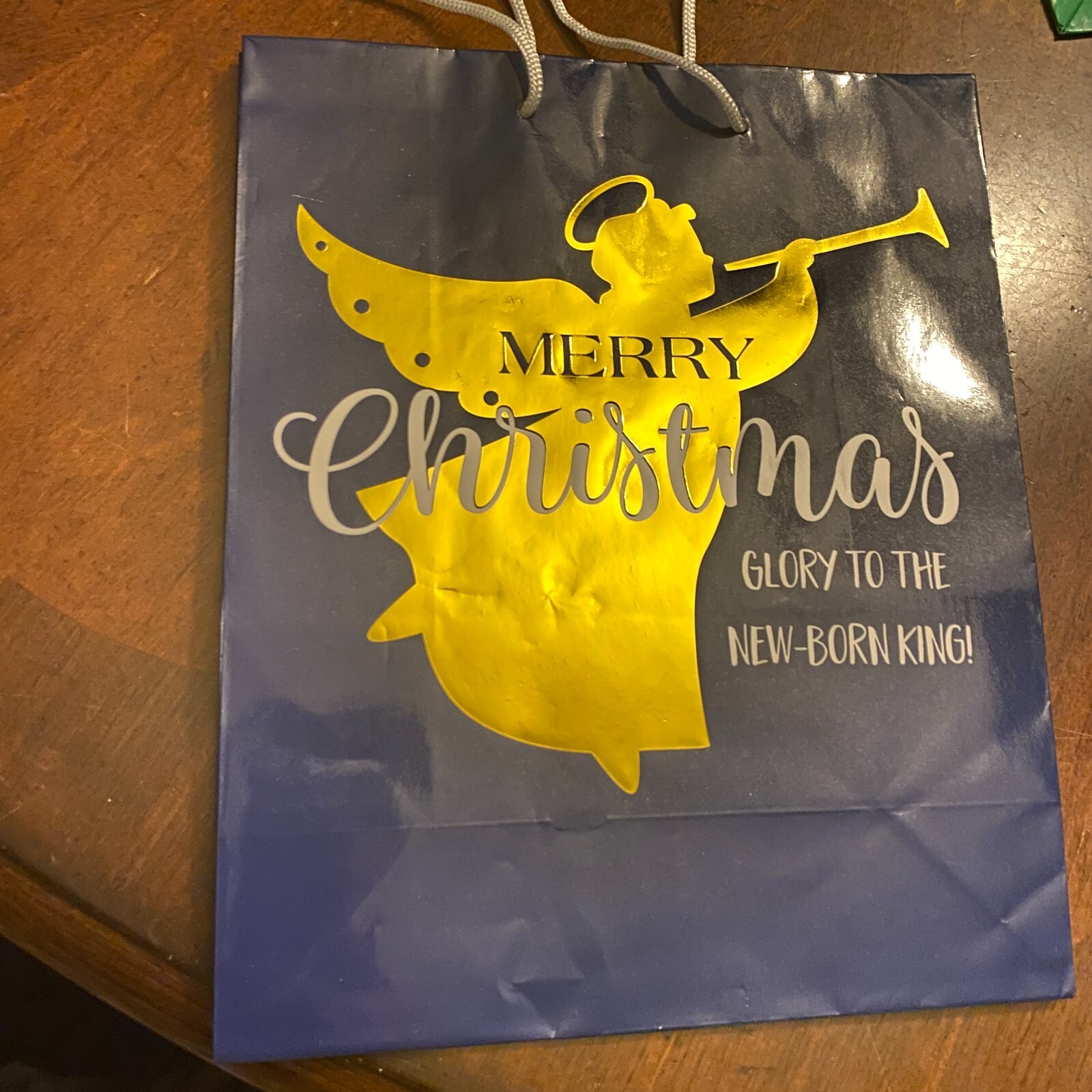 Christmas Gift Bag, metallic gold angel, double sided 7x9x4" BUY $20 ...