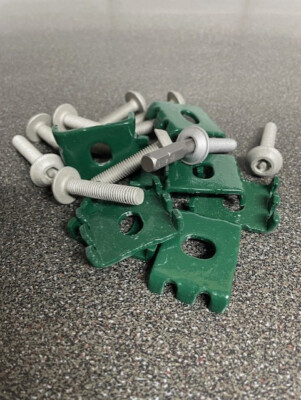 10no Steel Mesh Fencing Clips Bolts & Fixing Key PPC Green | eBay UK