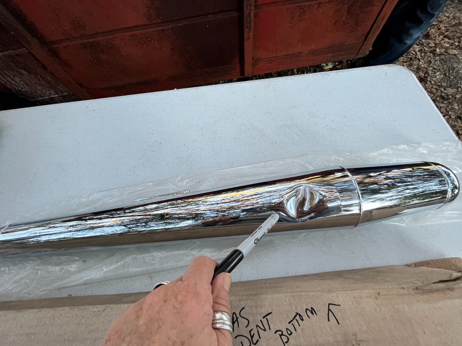 NOS-EMGO Triumph (dented) T140 T150 TR7 1 3/8" inlet Muffler 71-4159PT ...