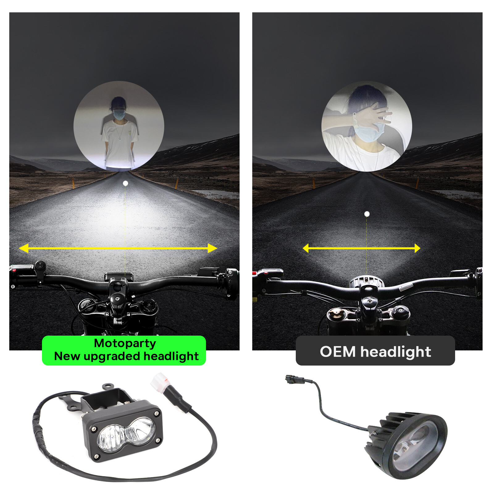 20w Super Bright LED Headlight Pod Combo Kit For Sur Ron SurRon Segway ...