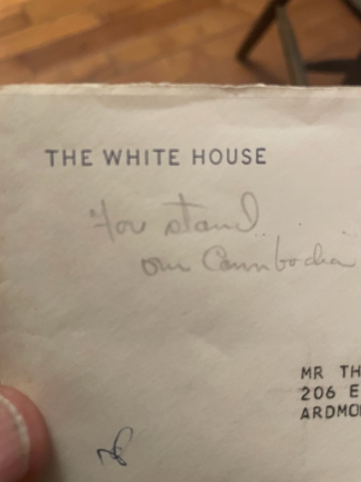 President Richard Nixon Typed Letter from White House-signed 3 x 5 card ...