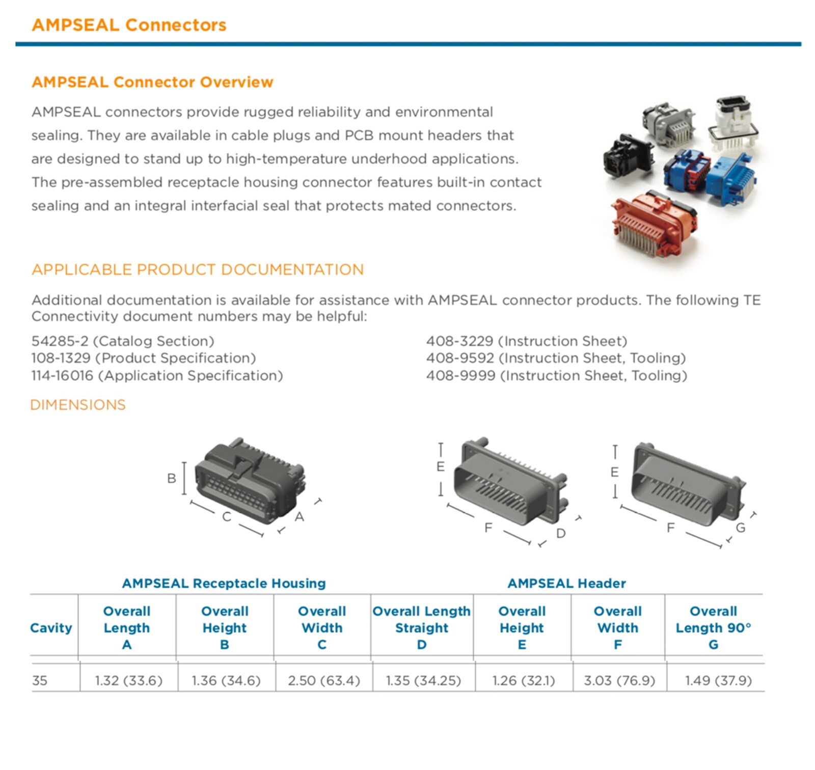 AMPSEAL 35-Pin Electrical Multi Sealed Connector Kit - w/ Terminals 16 ...